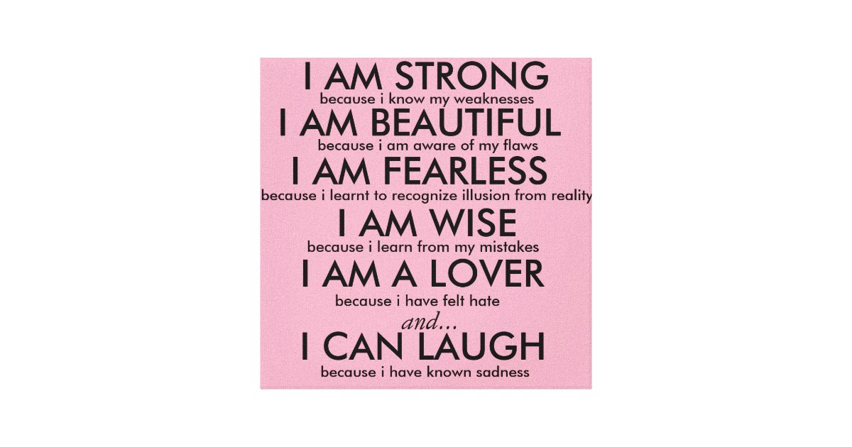 I AM STRONG Poster Canvas Print | Zazzle