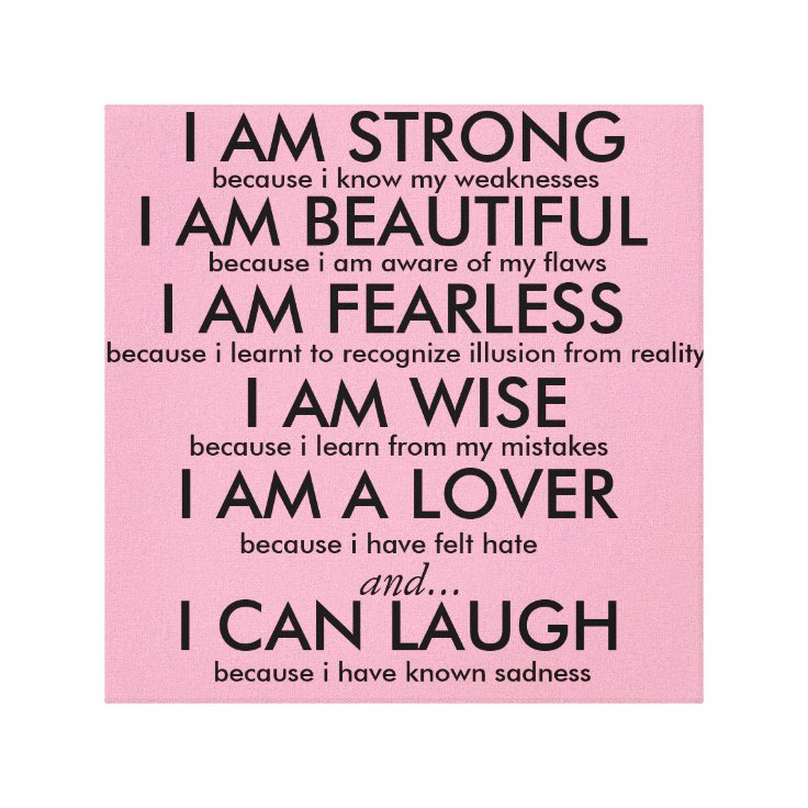 I AM STRONG Poster Canvas Print | Zazzle