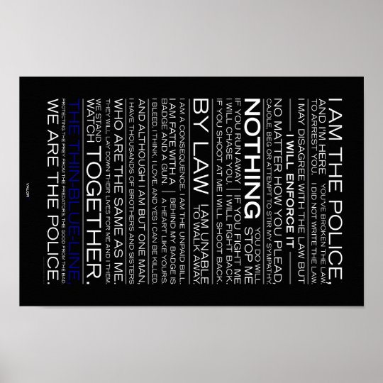 I Am The Police Poster | Zazzle.com