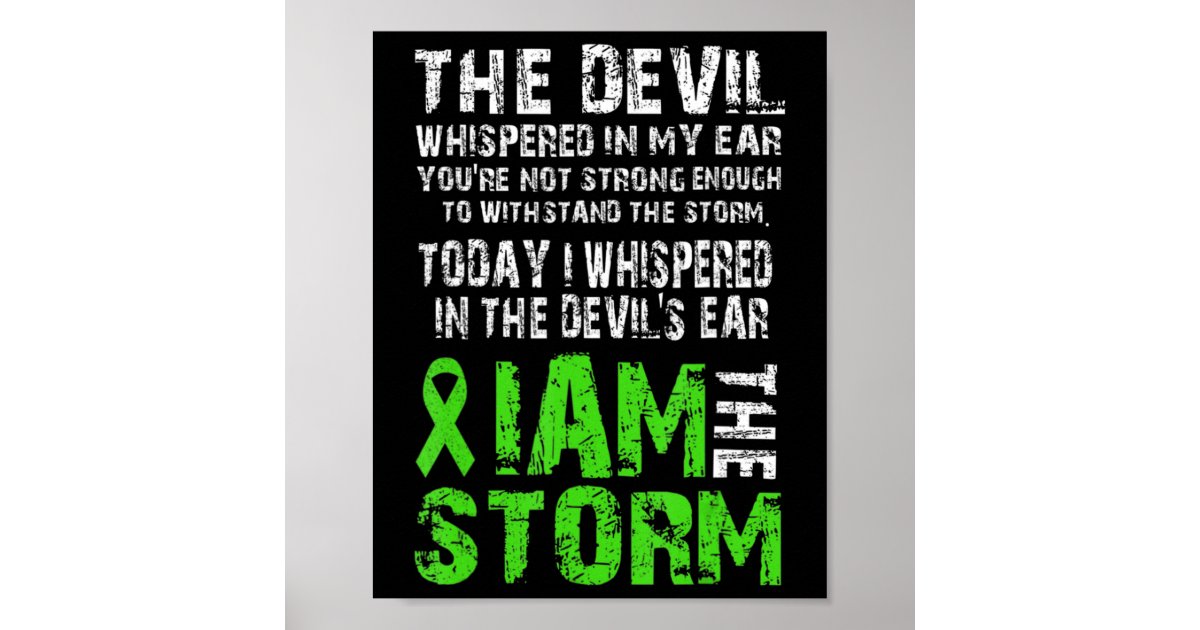 I Am The Storm Mental Health Awareness Green Ribb Poster | Zazzle