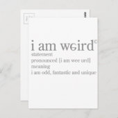I Am Weird Postcard | Zazzle