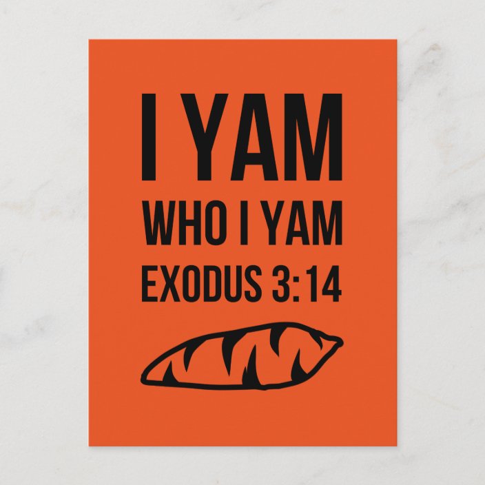 I Am Who I Am Exodus Humor Postcard | Zazzle.com