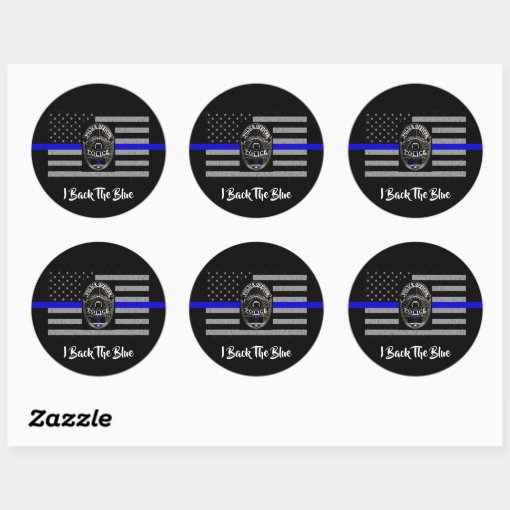 I BACK THE BLUE SUPPORT POLICE STICKER | Zazzle