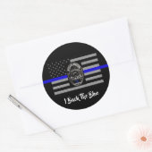 I BACK THE BLUE SUPPORT POLICE STICKER | Zazzle