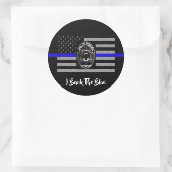 I BACK THE BLUE SUPPORT POLICE STICKER | Zazzle
