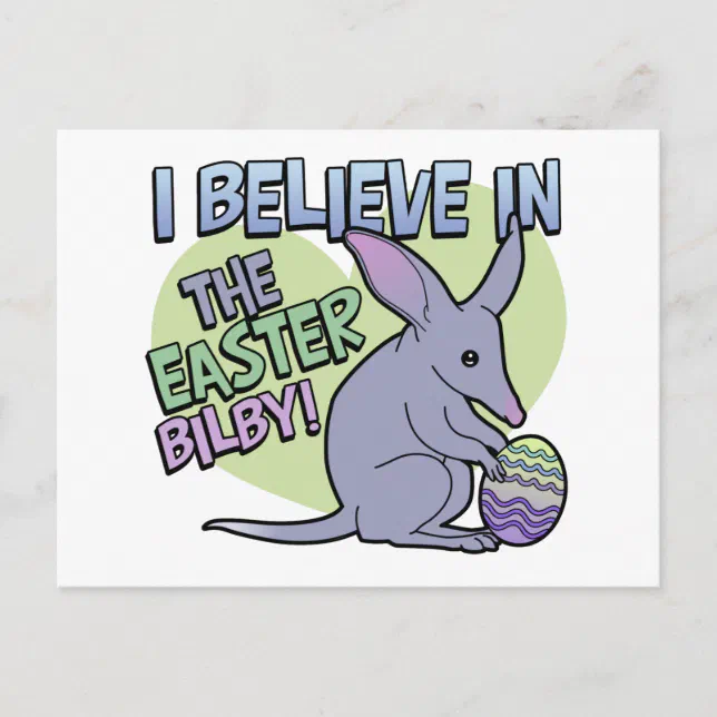 I Believe in the Easter Bilby Holiday Postcard | Zazzle