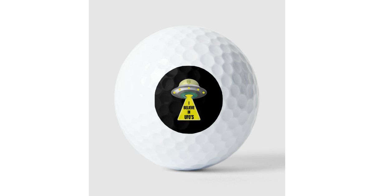 I Believe In UFO'S Alien Spaceship Golf Balls | Zazzle