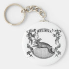 Jackalope on Dark Brown Wood Keychain | Zazzle.com