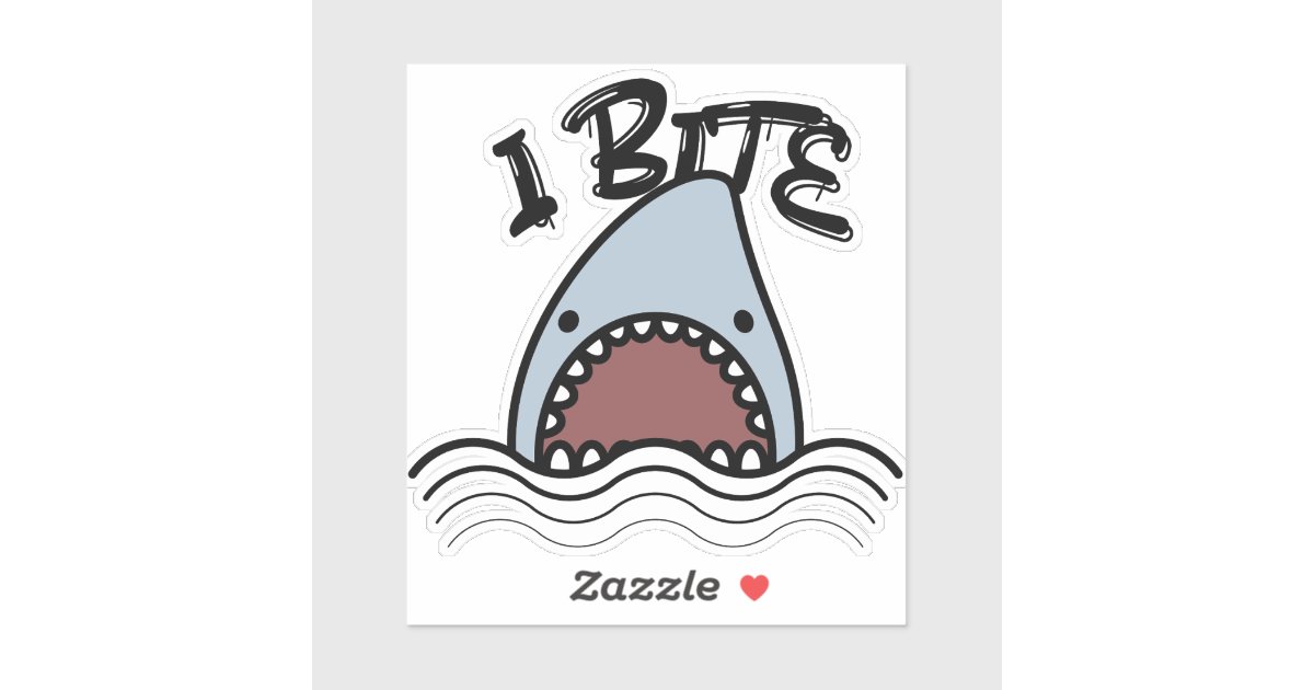 I Bite Shark Sticker | Zazzle