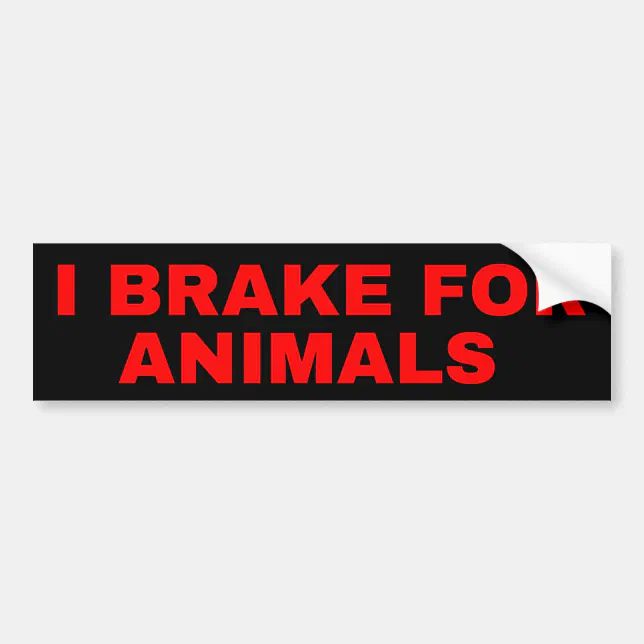 I Brake For Animals Bumper Stickers | Zazzle