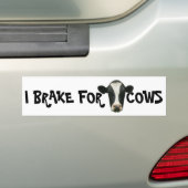 I Brake for Cows Bumper Sticker | Zazzle