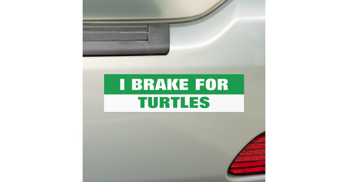 I BRAKE FOR TURTLES BUMPER STICKER | Zazzle