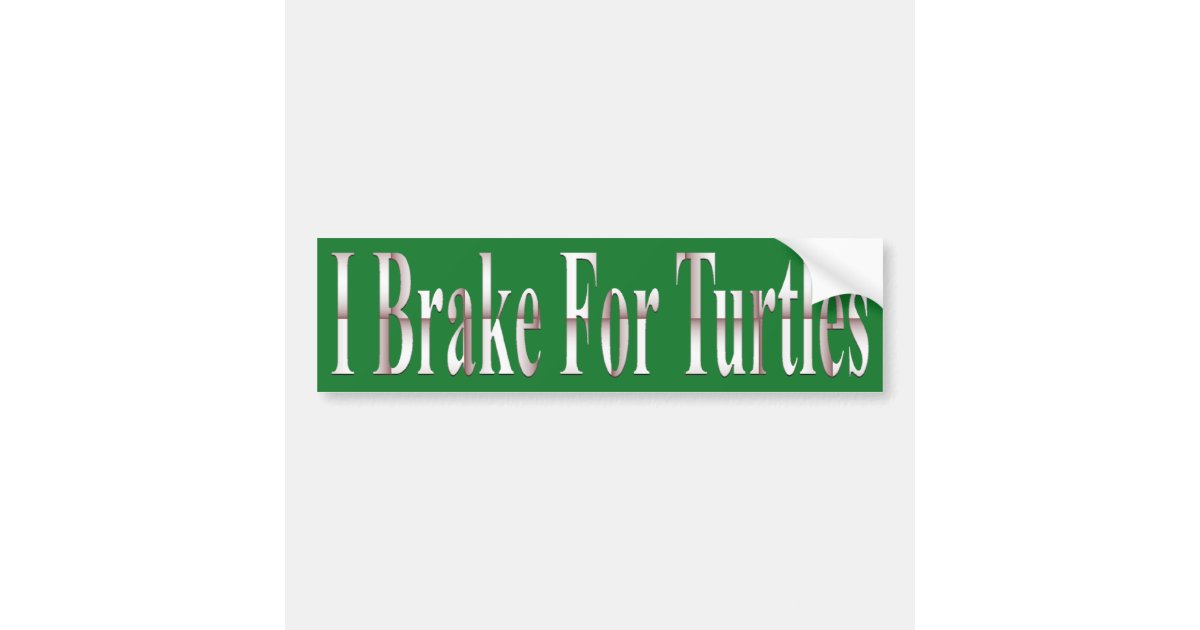 I Brake For Turtles Bumper Sticker | Zazzle
