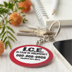 I.C.E. In Case of Emergency medical Keychain | Zazzle