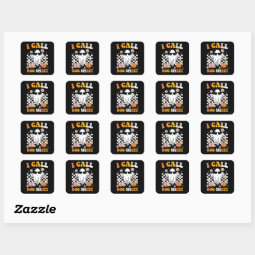 I Call Boo Sheet Halloween Retro Ghost Square Sticker | Zazzle
