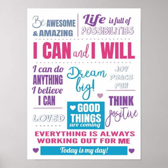 I Can and I Will Motivational Quote Poster | Zazzle.com