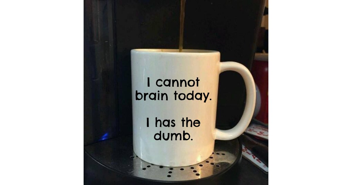 I Cannot Brain Today I Has the Dumb Funny Mug | Zazzle