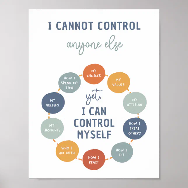 I Cannot Control Anyone Else Counselor Poster | Zazzle