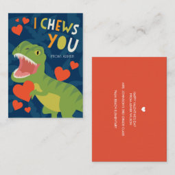 I Chews You! Classroom Valentine Note Card | Zazzle