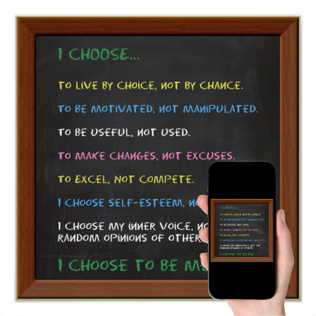 I CHOOSE Motivational Poster | Zazzle
