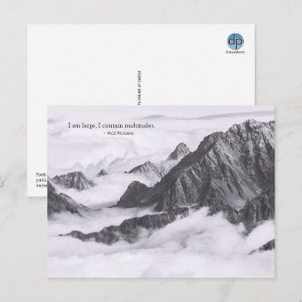 "I Contain Multitudes" Quote with Your Photo Postcard | Zazzle