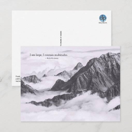 "I Contain Multitudes" Quote with Your Photo Postcard | Zazzle