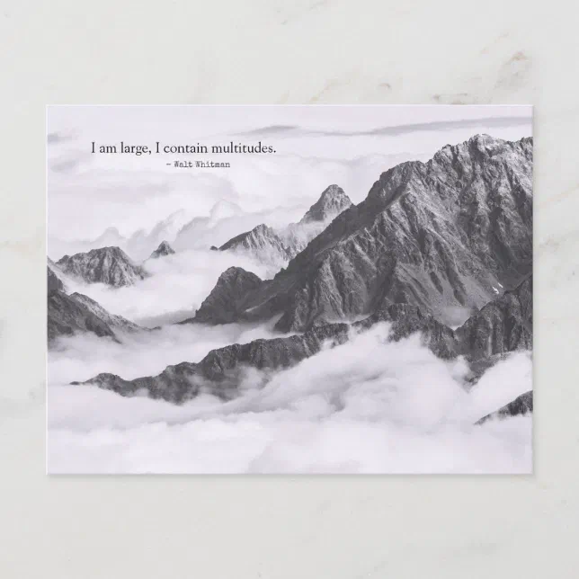 "I Contain Multitudes" Quote with Your Photo Postcard | Zazzle