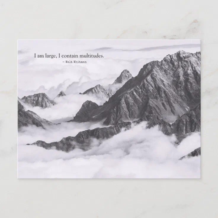"I Contain Multitudes" Quote with Your Photo Postcard | Zazzle