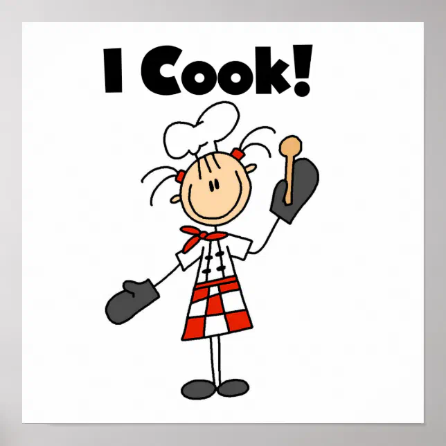 I Cook - Female Chef Poster | Zazzle