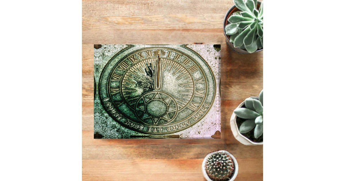 I Count None But Sunny Hours Sundial Paperweight | Zazzle
