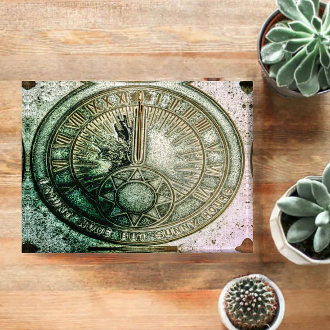 I Count None But Sunny Hours Sundial Paperweight | Zazzle