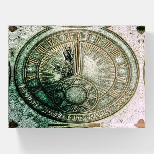 I Count None But Sunny Hours Sundial Paperweight | Zazzle