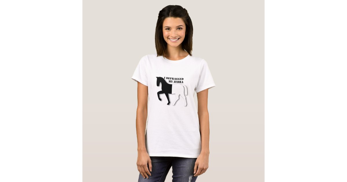 I defragged my zebra T-Shirt | Zazzle