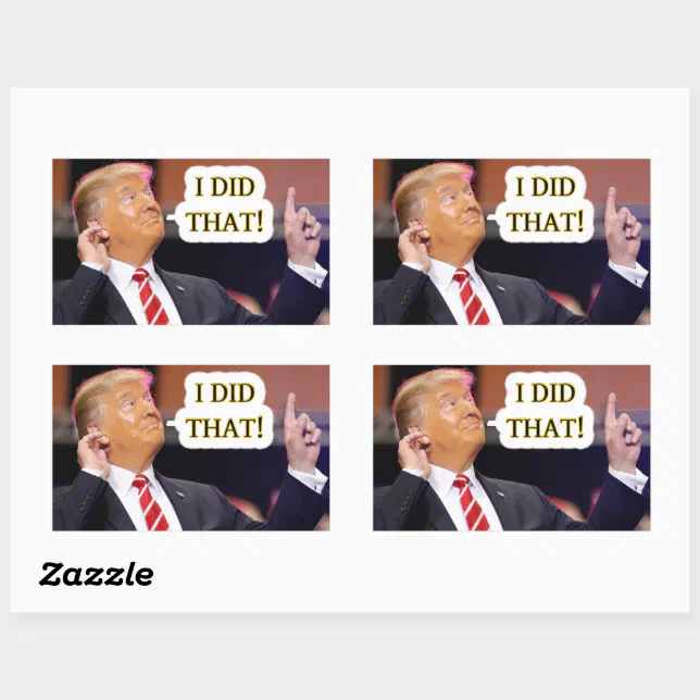 I DID THAT - DONALD TRUMP POINTING RECTANGULAR STICKER | Zazzle
