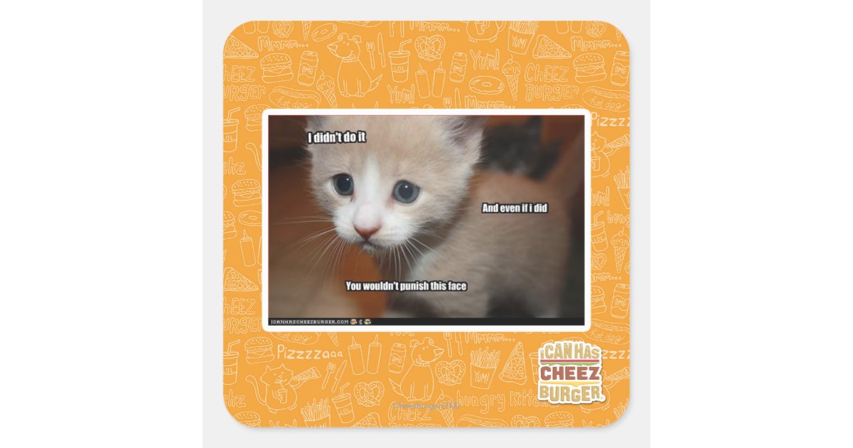 I didn't do it. square sticker | Zazzle