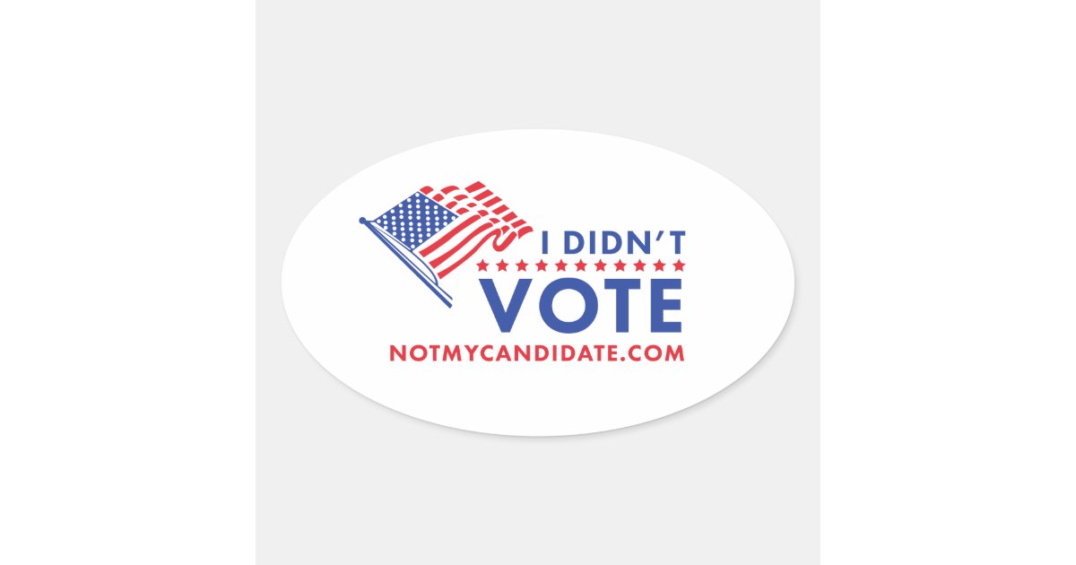 I Didn't Vote Political Sticker | Zazzle