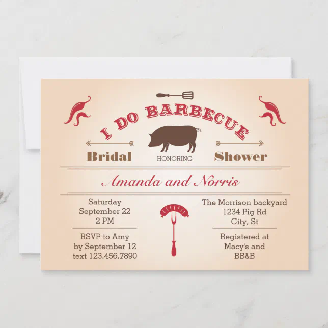 I Do BBQ Bridal Shower Invitation | Zazzle