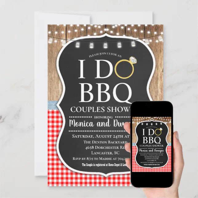 I DO BBQ Couples Shower Engagement Invitation | Zazzle