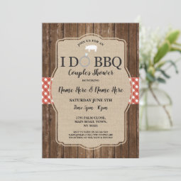 I DO BBQ Couple's Shower Engagement Pig Invite | Zazzle