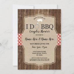 I DO BBQ Couple's Shower Engagement Pig Invite | Zazzle