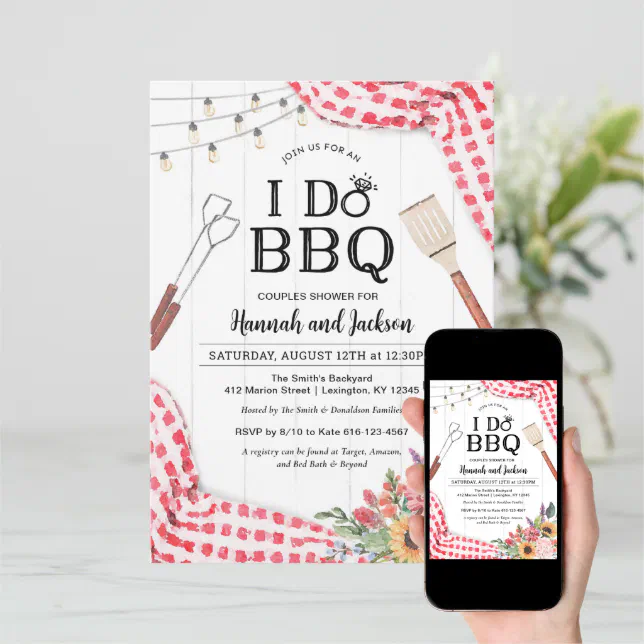 I Do BBQ Couples Shower Invitation | Zazzle