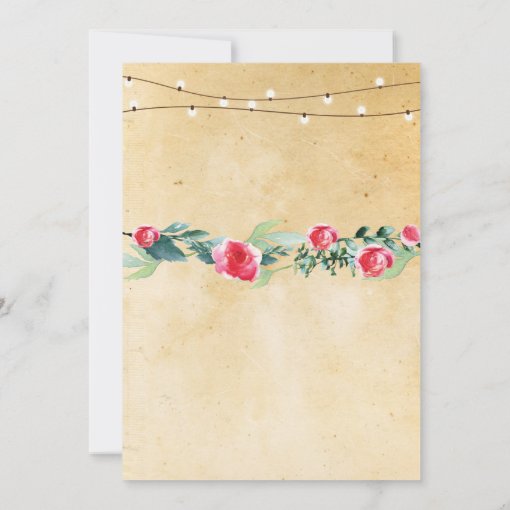 I DO BBQ Engagement Lights Red Floral Invite | Zazzle