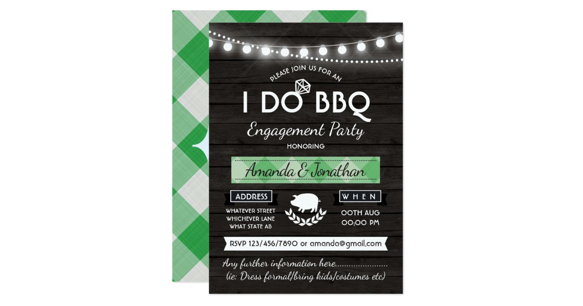 I DO BBQ Engagement Party add photo Invitation | Zazzle.com