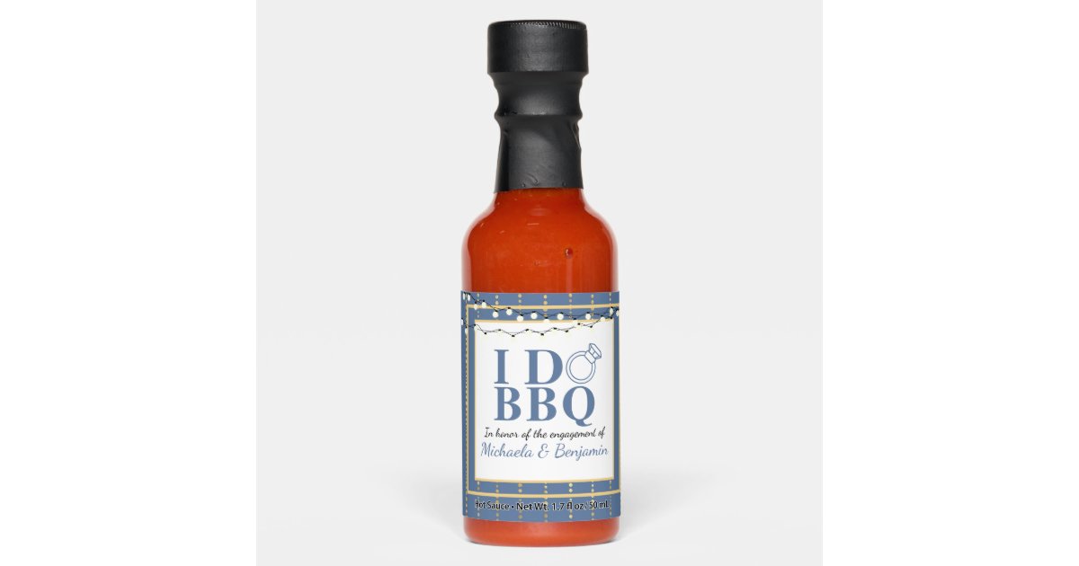 I Do BBQ Engagement Party Couples Shower Hot Sauces | Zazzle