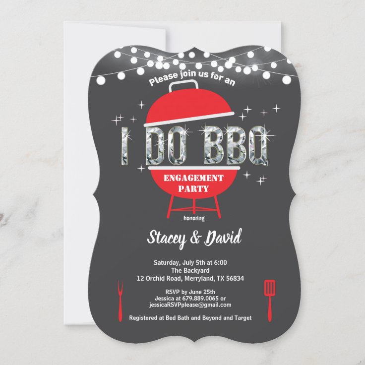 I do BBQ engagement party invitation | Zazzle