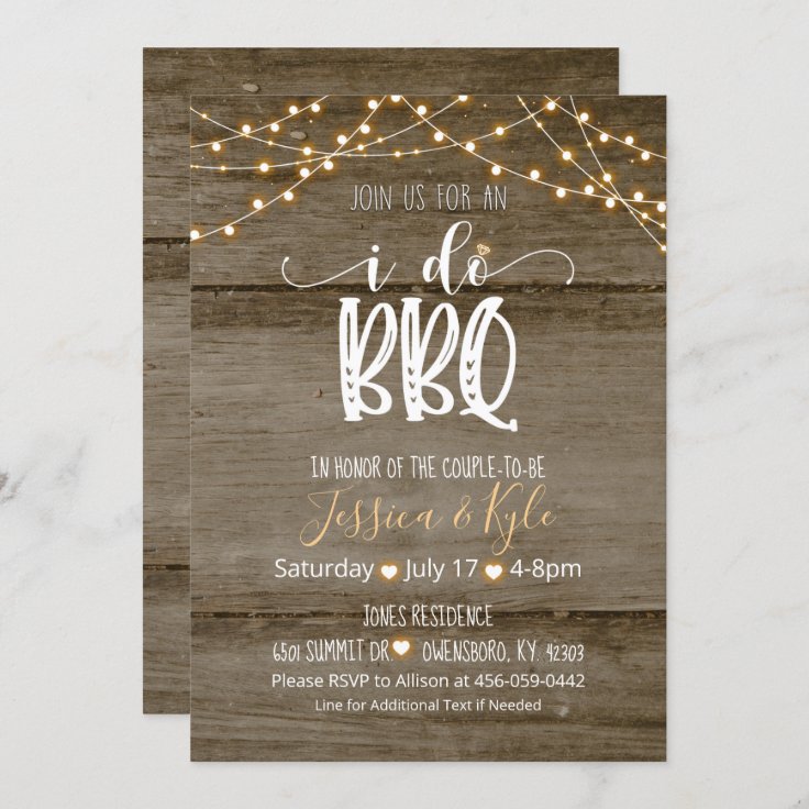 I Do BBQ Invitation - Rustic | Zazzle