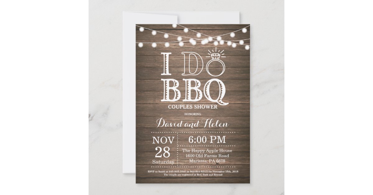 I DO BBQ Invitation Rustic Wedding Engagment | Zazzle