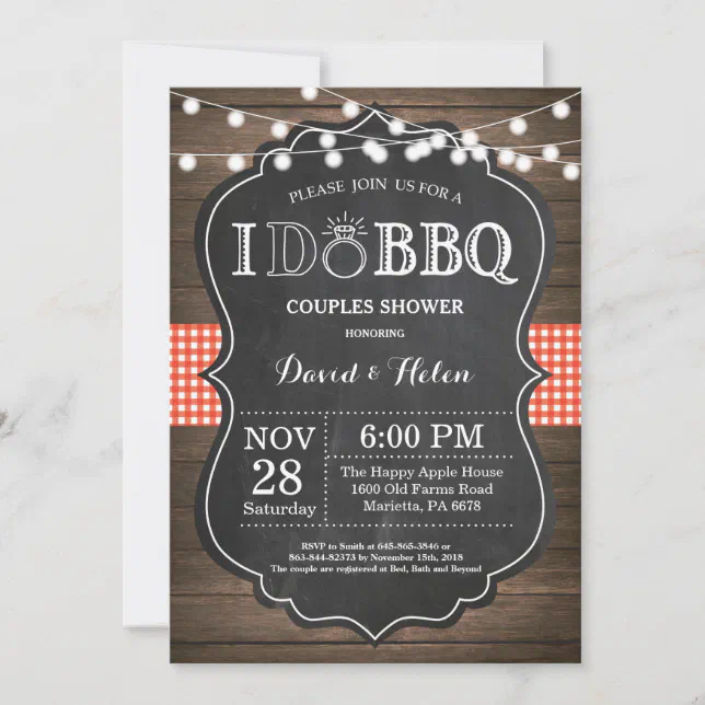 I DO BBQ Invitation Rustic Wedding Engagment | Zazzle