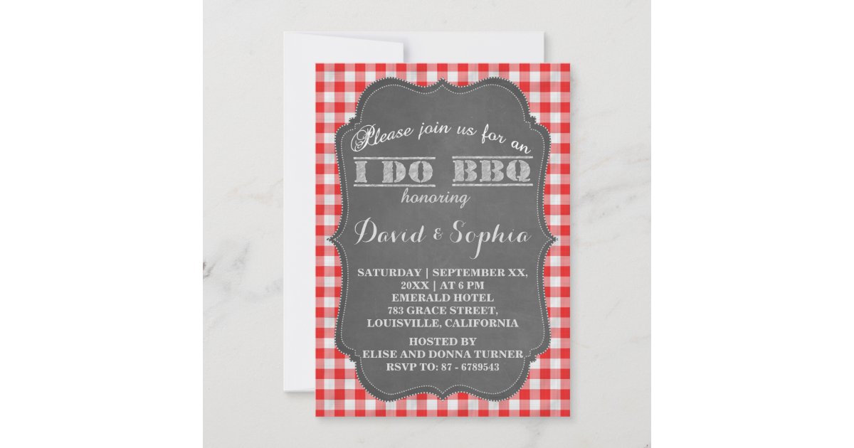 I DO BBQ Rustic Engagement Party Invitation | Zazzle