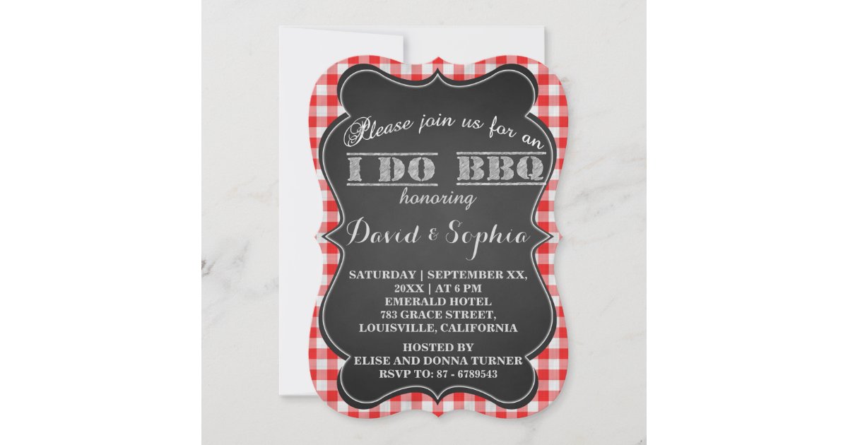 I DO BBQ Rustic Engagement Party Invitation | Zazzle